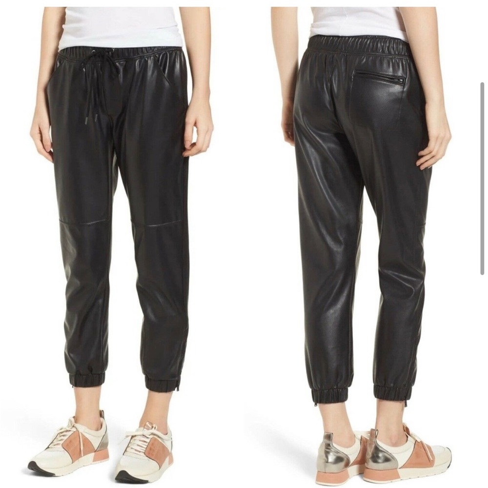 Womens David Lerner X Evereve Faux Leather Joggers, S… - Gem